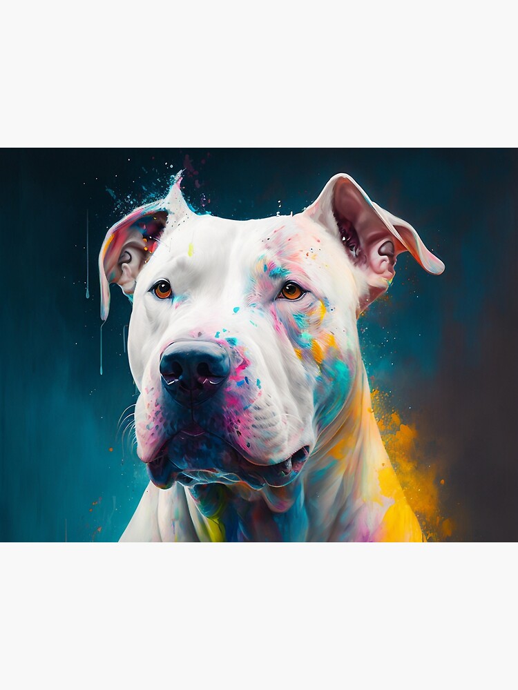 "Dogo Argentino Dog Synesthetic Splash Painting Art" Pet Mat for Sale ...