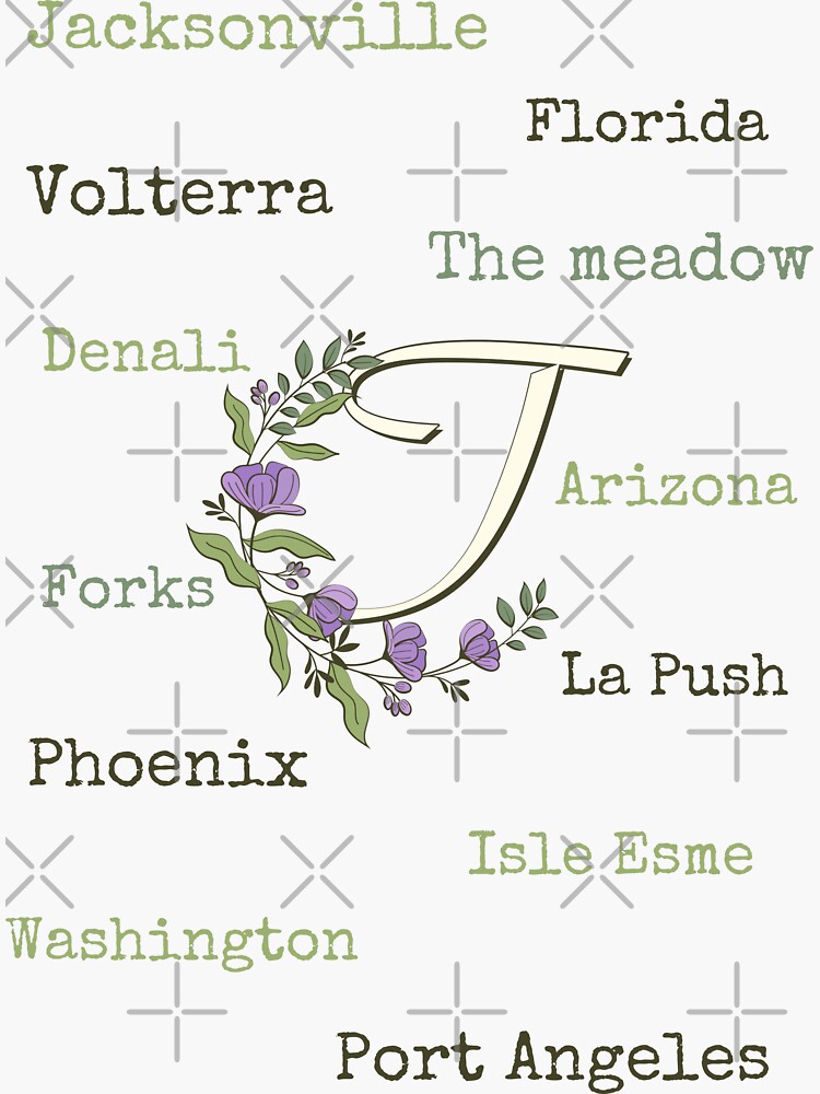 "Forks, Phoenix, Volterra, Washington" Sticker for Sale by ...