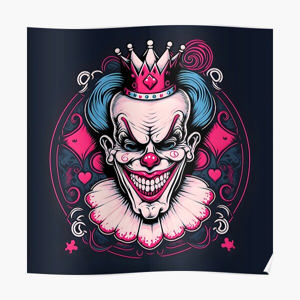 Clown Card Comic Graphics Clown King King Clown Scary Evil Killer