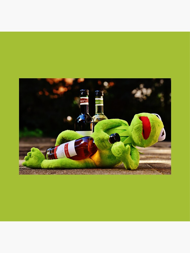 "kermit the frog drinking on ground" Sticker for Sale by Vkhandekar ...
