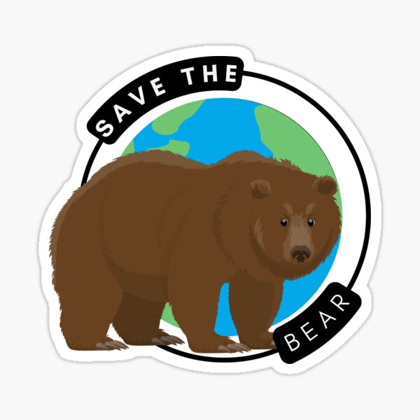 "Save The Bear" Sticker for Sale by WaguinhoTex | Redbubble