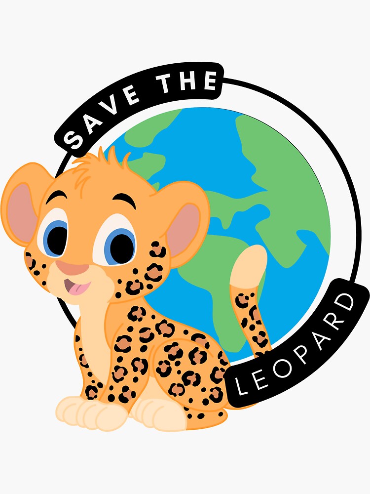 "Save The Leopard" Sticker for Sale by WaguinhoTex | Redbubble