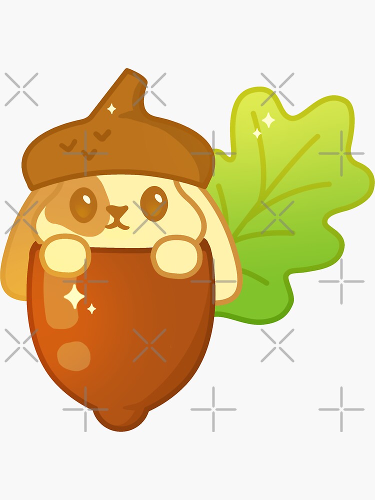 "cute bunny acorn" Sticker for Sale by ainyaelf | Redbubble