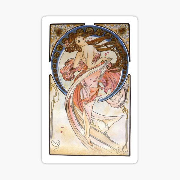 "La Danse Dance - Mucha. Art Nouveau poster." Sticker for Sale by ...