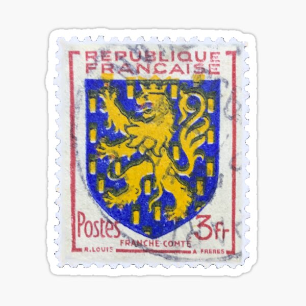"Vintage French Shield Postage Stamp" Sticker for Sale by red-amber65 ...