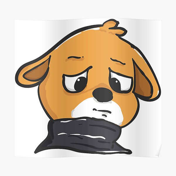 "Sad dog cute art" Poster for Sale by tohjoyo | Redbubble