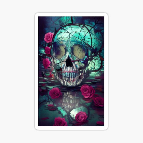 "Skull and Roses" Sticker for Sale by VFWChuck | Redbubble
