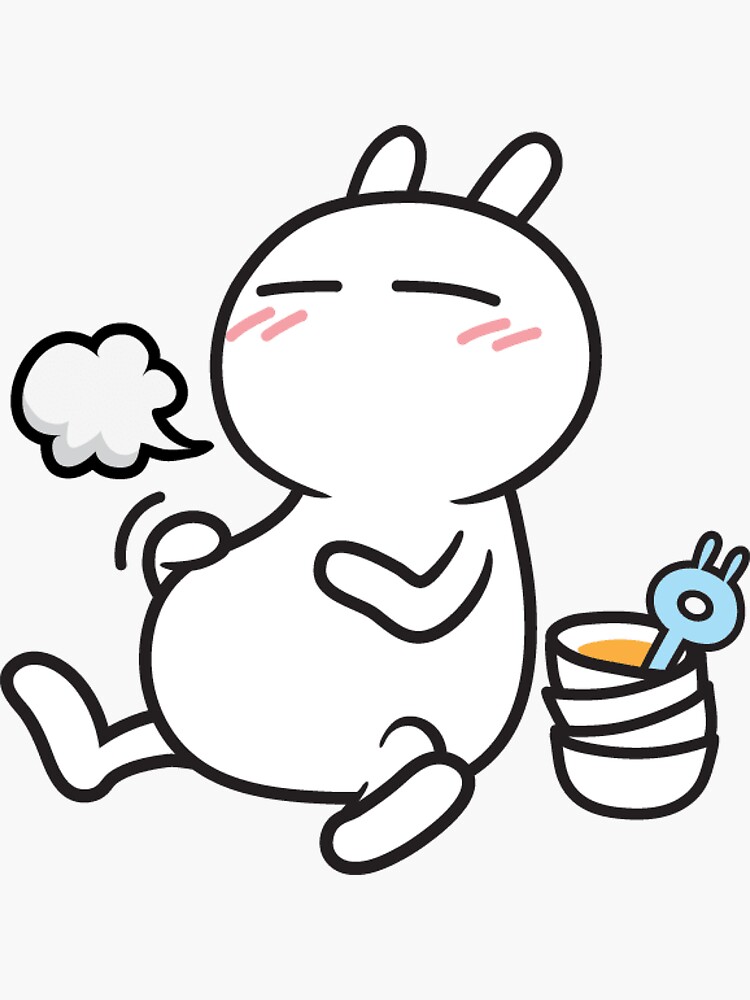 "Bunny Tuzki Eating Full " Sticker for Sale by thearrtfive | Redbubble