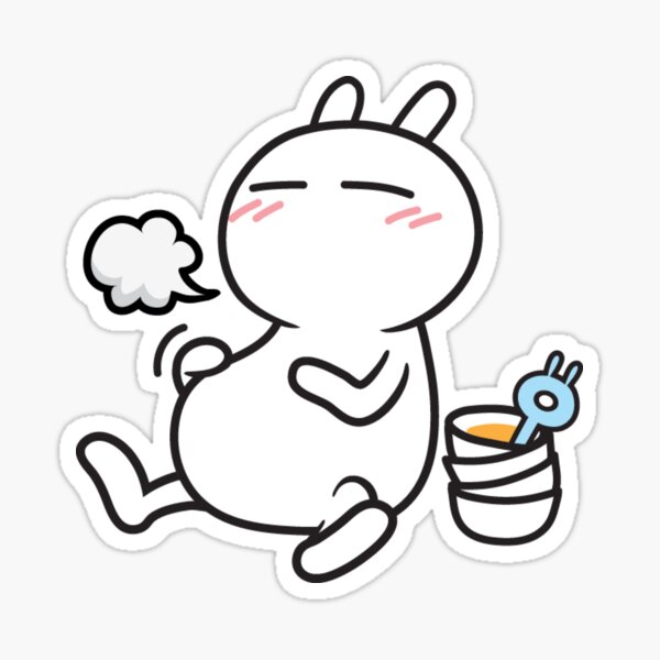 "Bunny Tuzki Eating Full " Sticker for Sale by thearrtfive | Redbubble