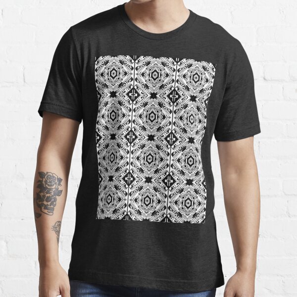 "Traditional Igorot-inspired tribal pattern. Ethnic Black and white" T ...