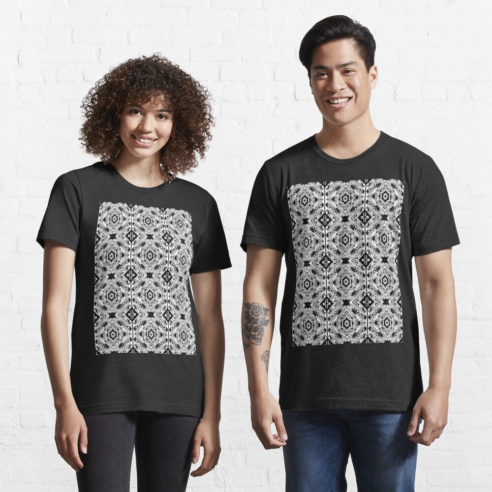 "Traditional Igorot-inspired tribal pattern. Ethnic Black and white" T ...