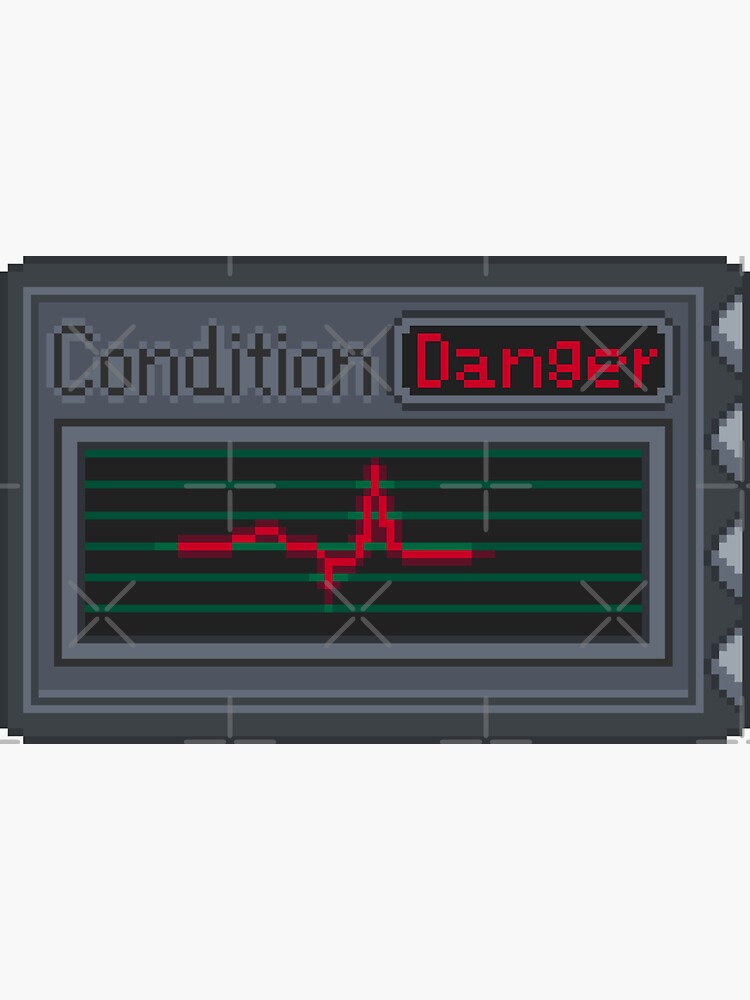 "Resident Evil Danger Pixel Art" Sticker for Sale by AlleenasPixels ...