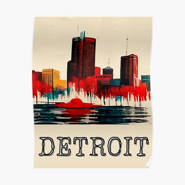 "Artistic Detroit Painting" Poster for Sale by TechnoGear | Redbubble