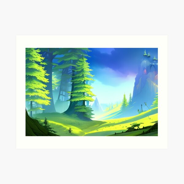 "Forest and Distant Mountains, ink drawing, Ai Generated Art " Art ...