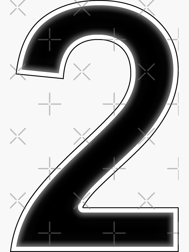 "Number 2, two, second, digit" Sticker for Sale by SAFFORTshield ...