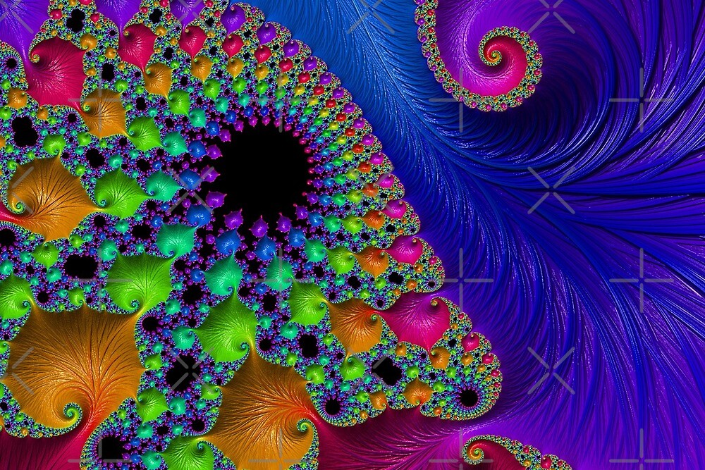 "Vibrant Rainbow Fractal" by KaleiopeStudio | Redbubble