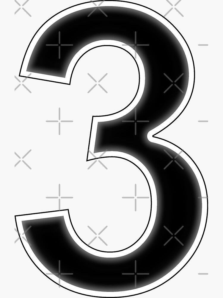 Number 3 Three Third Digit Sticker For Sale By Saffortshield Redbubble 