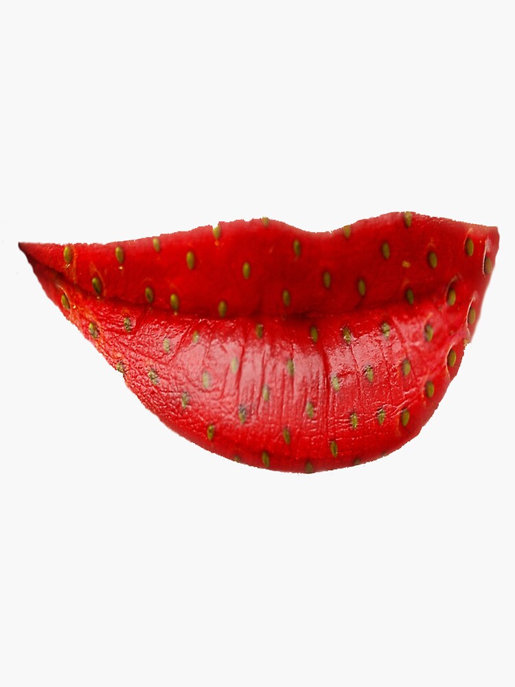 "Strawberry Lips" Sticker for Sale by jolly3434 | Redbubble