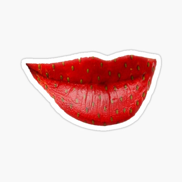 "Strawberry Lips" Sticker for Sale by jolly3434 | Redbubble