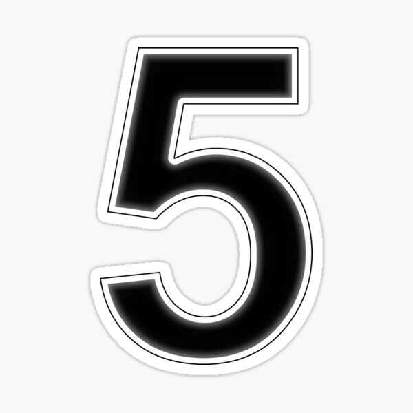 "Number 5, five, fifth, digit" Sticker for Sale by SAFFORTshield ...