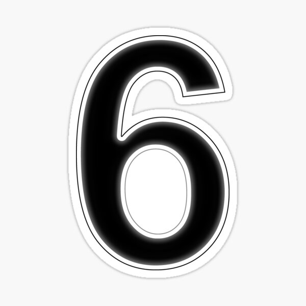 "Number 6, six, sixth, digit" Sticker for Sale by SAFFORTshield | Redbubble