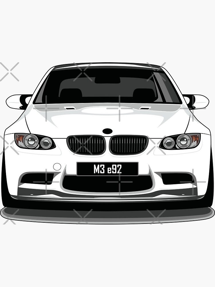 "e92 M3 - vector drawing" Sticker for Sale by yohannlp | Redbubble