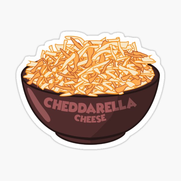 "Cheddarella Cheese: Half Cheddar Half Mozzarella" Sticker for Sale by ...
