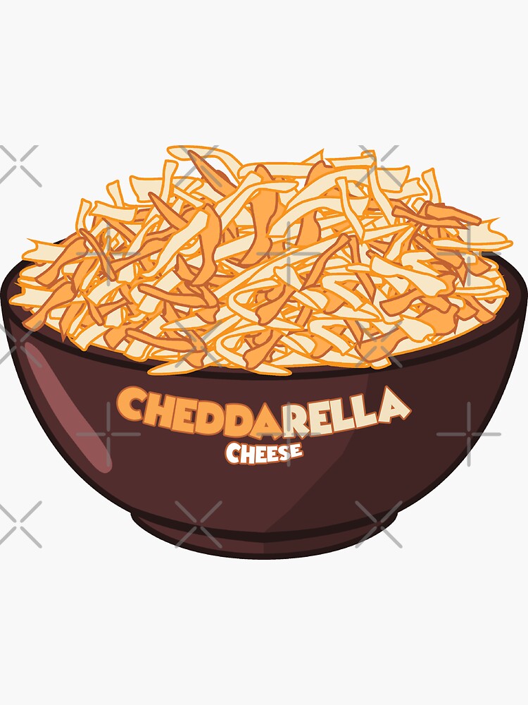 "Cheddarella Cheese: Half Cheddar Half Mozzarella" Sticker for Sale by ...