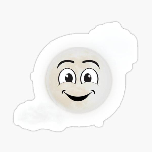 "Moon smiling face" Sticker for Sale by motivationhood | Redbubble