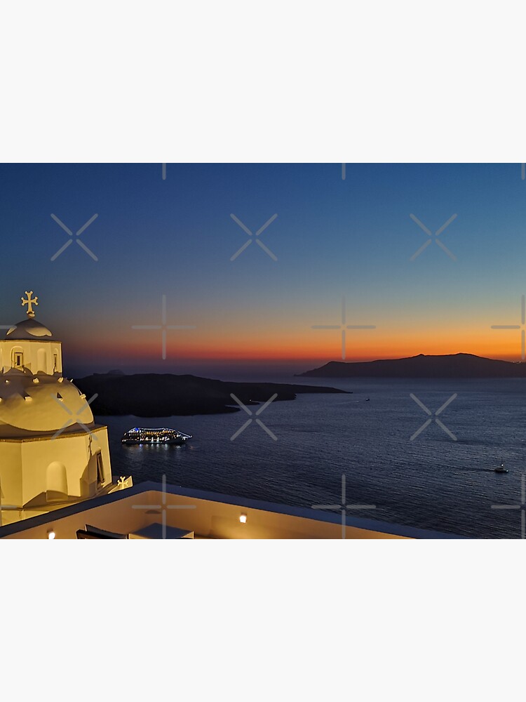 "Santorini Church, Blue Hour" Sticker for Sale by MH65Designs | Redbubble