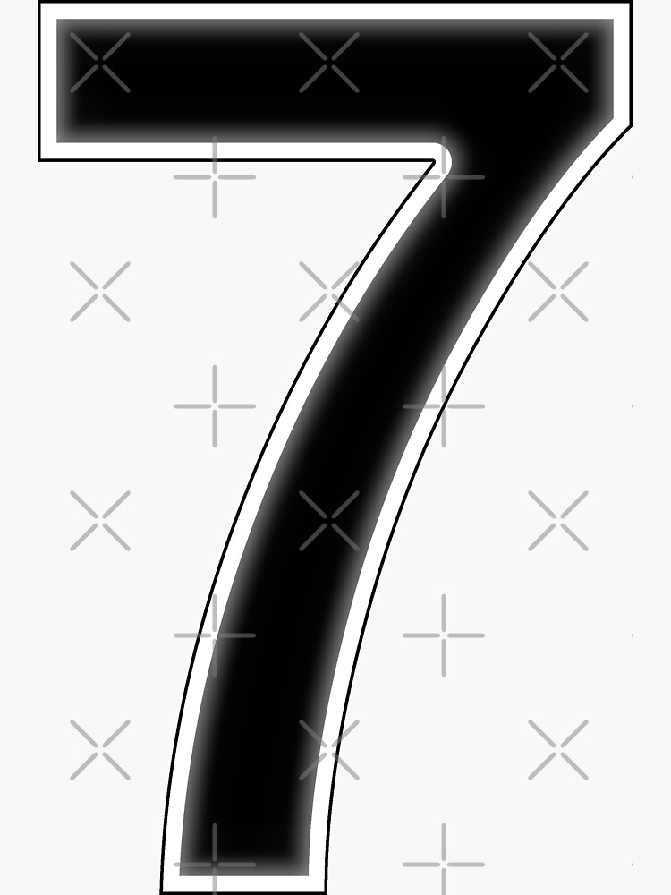 "Number 7, seven, seventh, digit" Sticker for Sale by SAFFORTshield ...