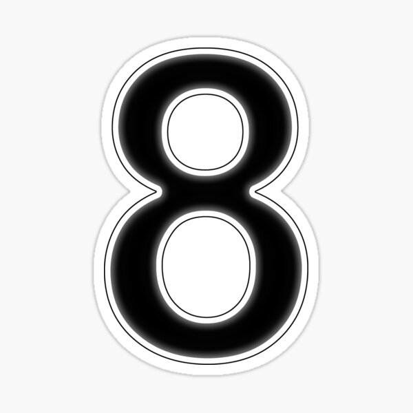 "Number 8, eight, eighth, digit" Sticker for Sale by SAFFORTshield ...