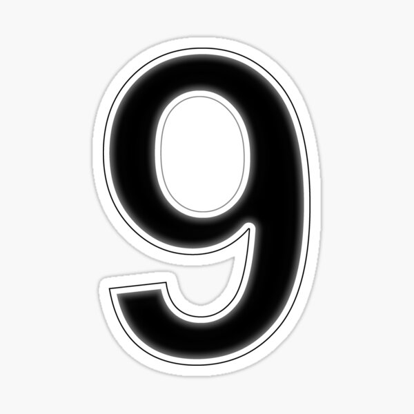 "Number 9, nine, ninth, digit" Sticker for Sale by SAFFORTshield ...