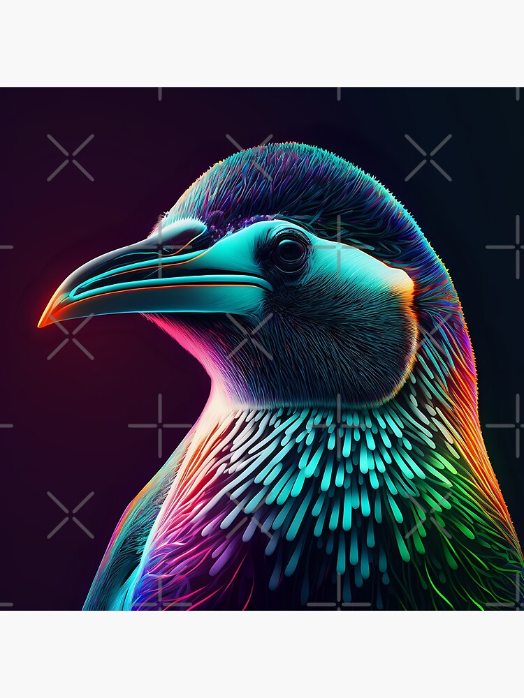 "Ai Generated Art - Phantasmal Iridescent Penguin" Art Print for Sale ...