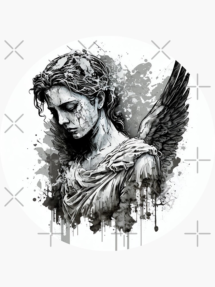 "Sybil, Sad Angel Statue" Sticker for Sale by Electric-Llama | Redbubble