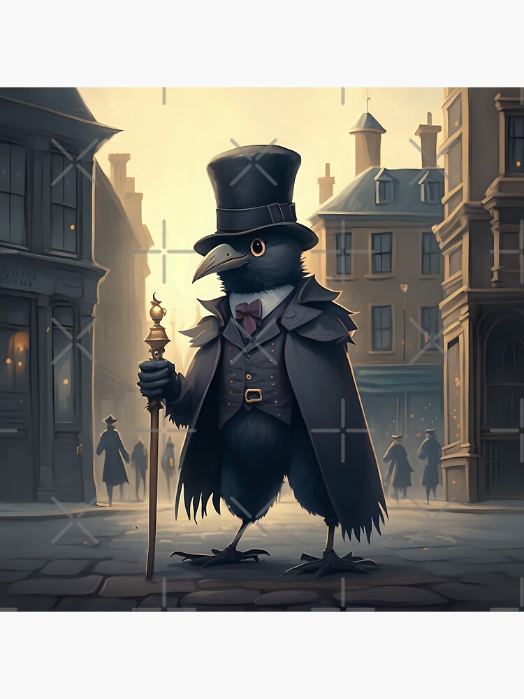 "Ai Generated Art - Anthropomorphic Crow" Sticker for Sale by BogoAi ...