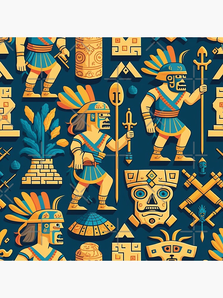 "Ancient Mayan Repeating Pattern Incan Streetwear" Sticker for Sale by ...