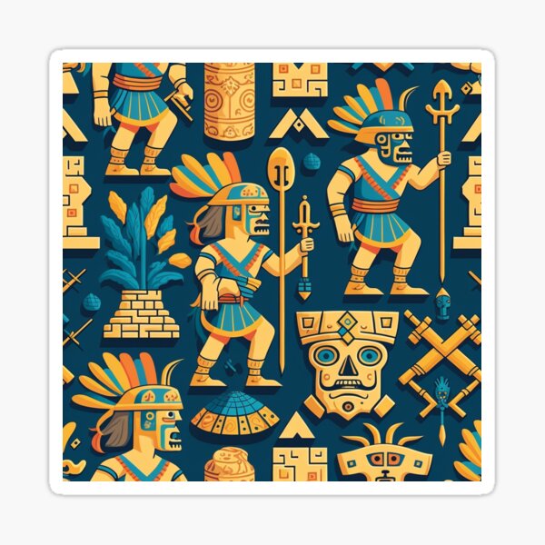 "Ancient Mayan Repeating Pattern Incan Streetwear" Sticker for Sale by ...
