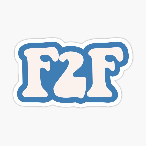 " f2f (blue)" Sticker for Sale by sarascoprox | Redbubble
