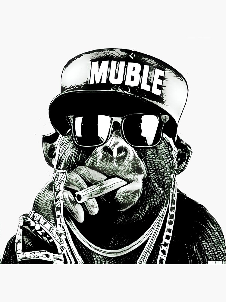 "Gangster monkey" Sticker for Sale by WonderlandStyle | Redbubble