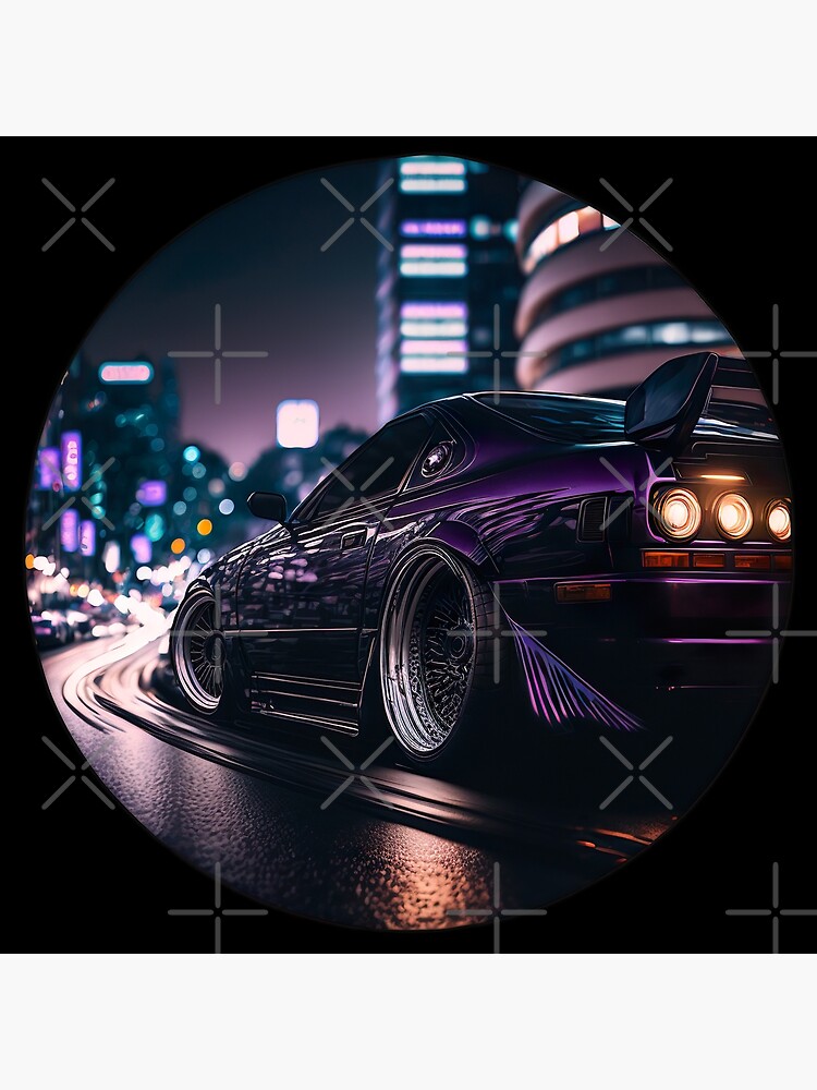 "JDM Japanese Car Tokyo Midnight Cyberpunk Night Scene " Poster for ...