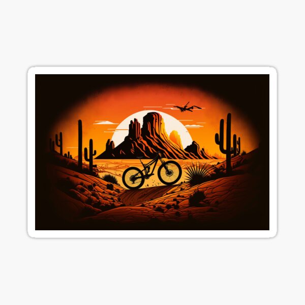 "MTB Mountain Bike at National Park sunset" Sticker for Sale by ...