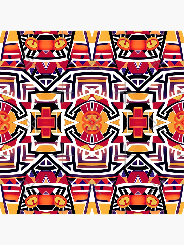 "Traditional Igorot-inspired tribal pattern. Ethnic Multicolor" Sticker ...
