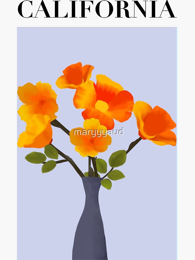 "California - State Flower, Flower Market Sticker, golden poppy Flower ...