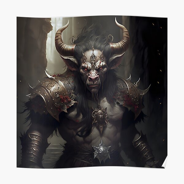 "Ai Generated Art - Fantasy Minotaur" Poster for Sale by BogoAi | Redbubble