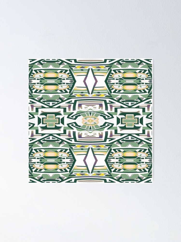 "Traditional Igorot-inspired tribal pattern. Ethnic White and green ...