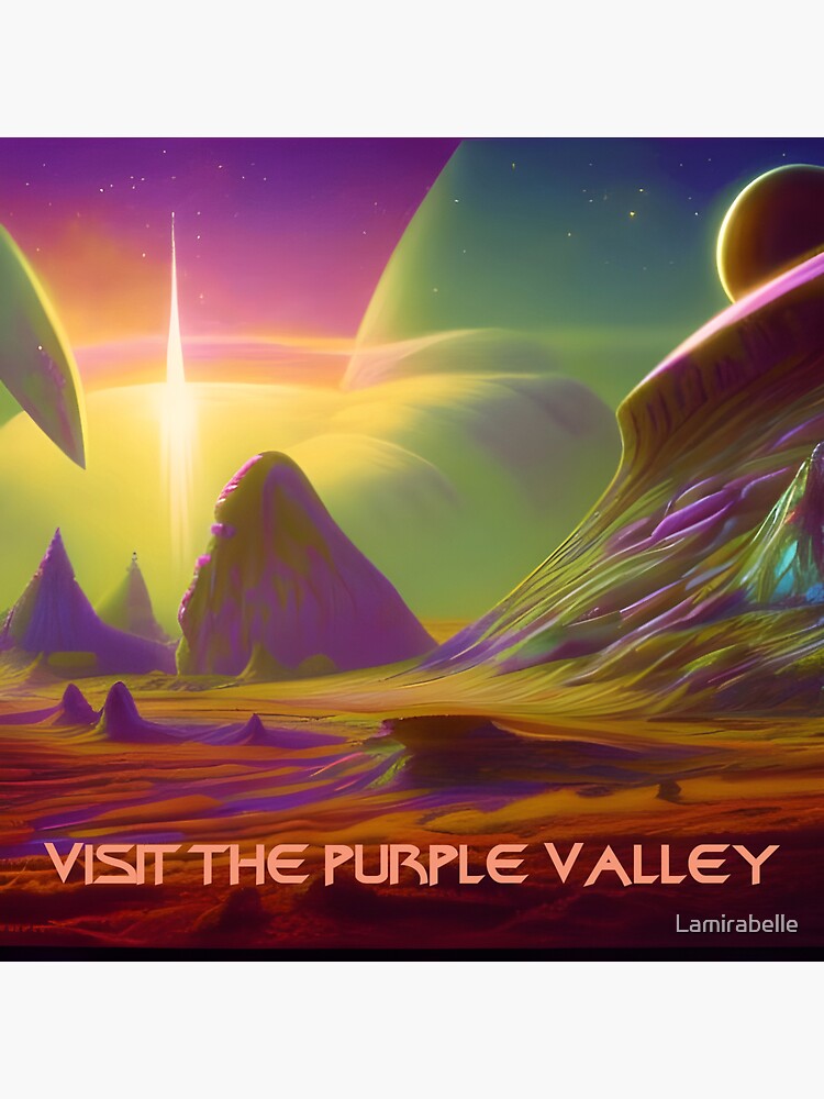 "Tourism ad for the purple valley" Sticker for Sale by Lamirabelle ...