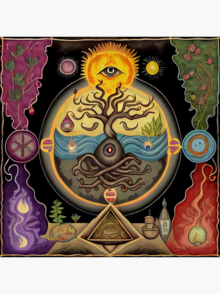 "Elemental Tree of Life" Sticker for Sale by circleman2099 | Redbubble