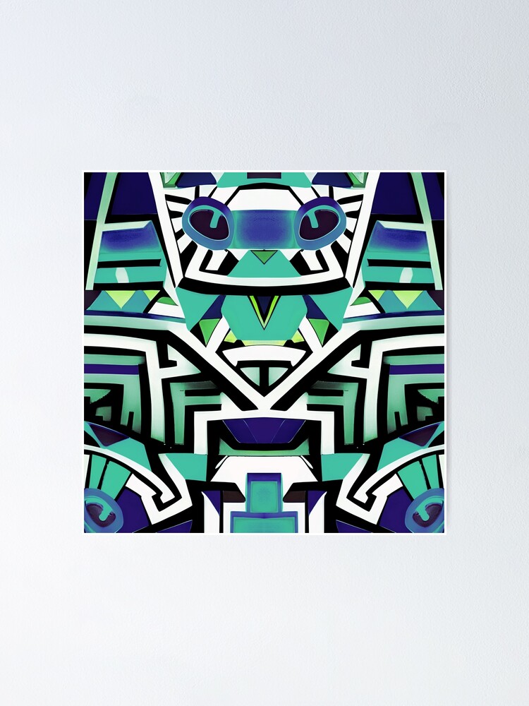 "Traditional Igorot-inspired tribal pattern. Ethnic Blue and green ...