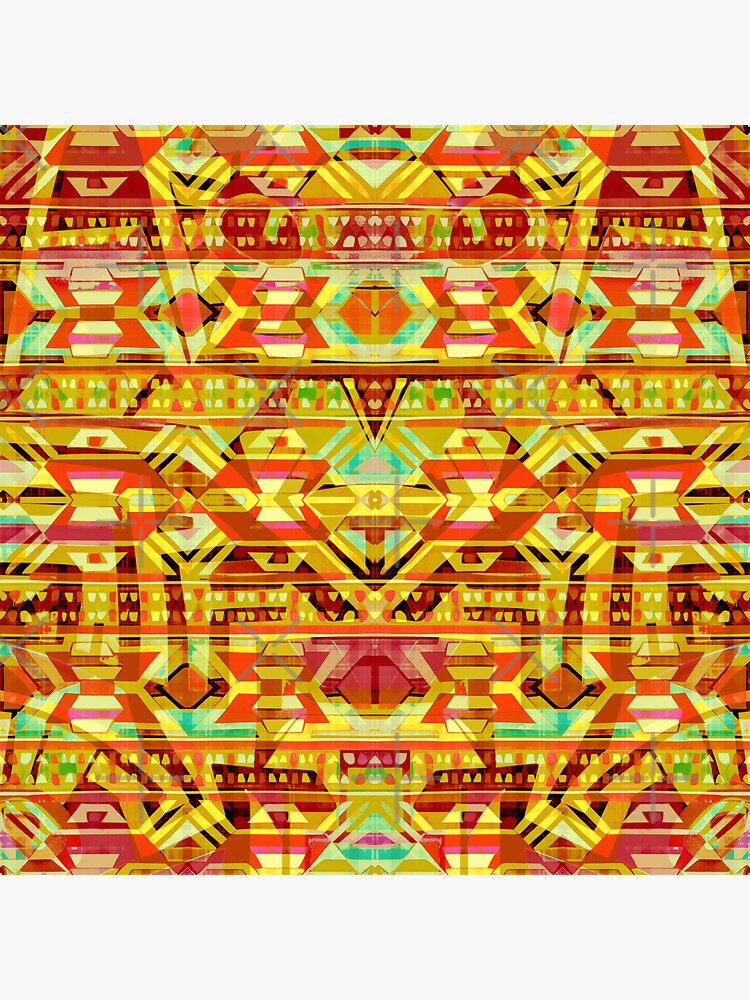 "Traditional Igorot-inspired tribal pattern. Ethnic Yellow and orange ...